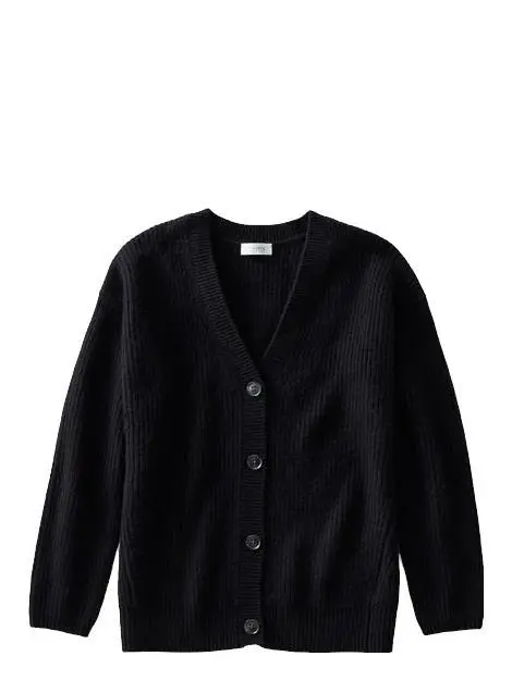 HAVEN WELL WITHIN Cashmere Shaker Stitch Cardigan - Black