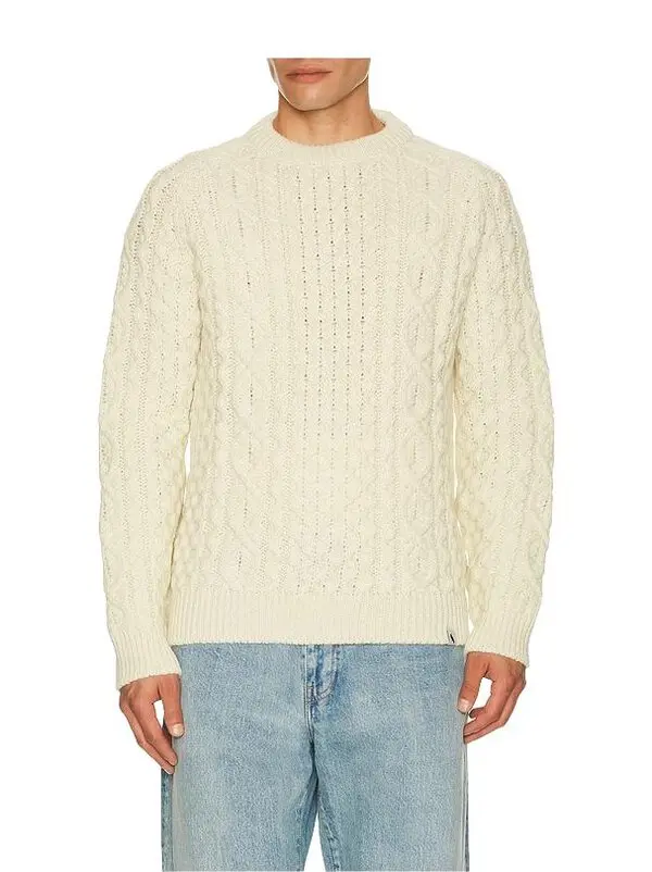 PEREGRINE Hudson Aran Sweater - Ecru