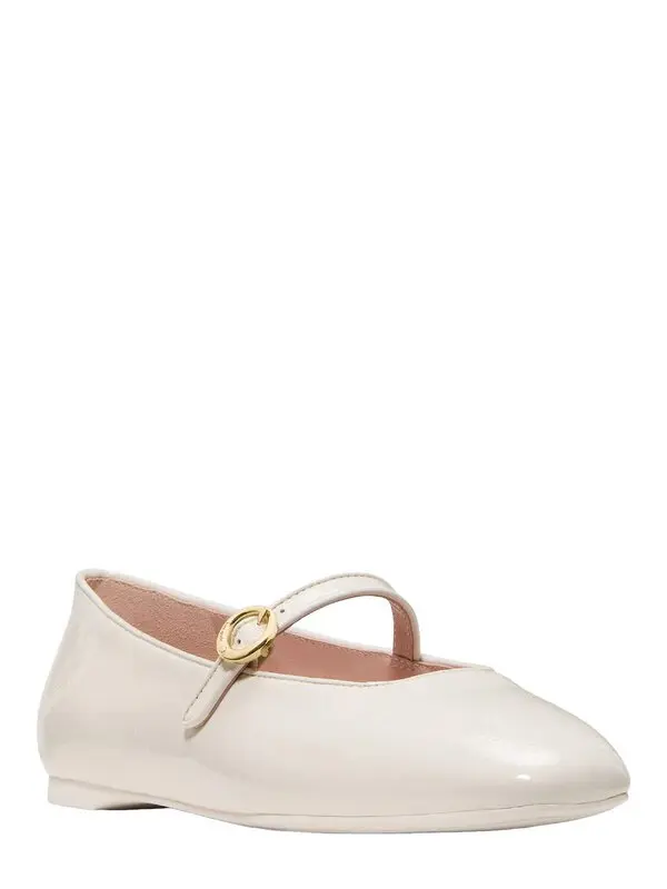 Kate Spade New York Halo Crinkled Patent Leather Mary Jane - Cream