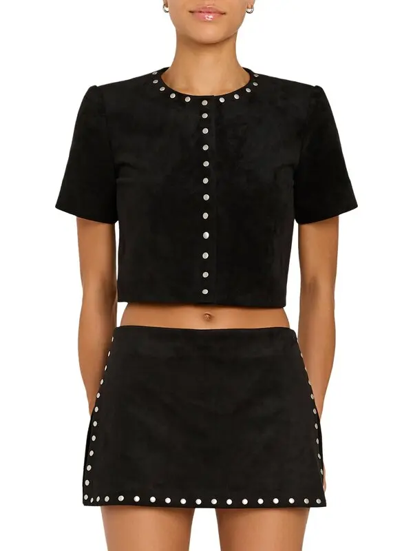 Amanda Uprichard Braswell Suede Top - Black