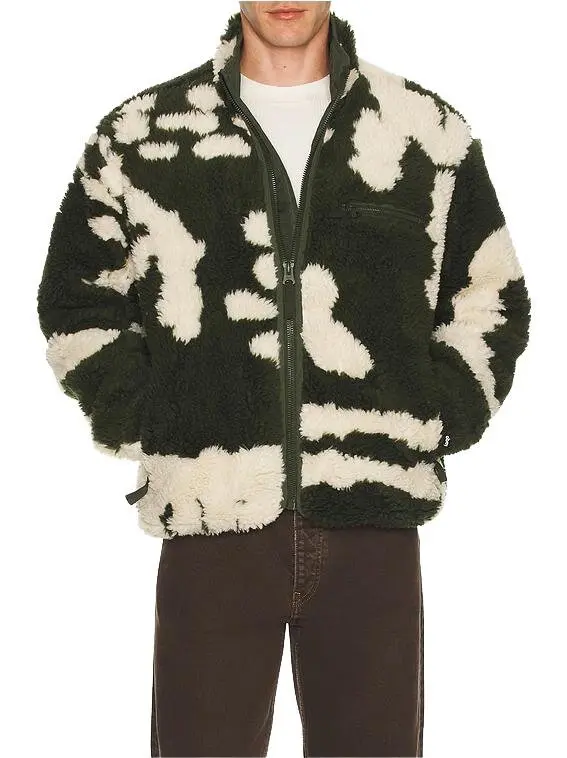 Obey Shaggy Sherpa Jacket - Kombu Green Multi