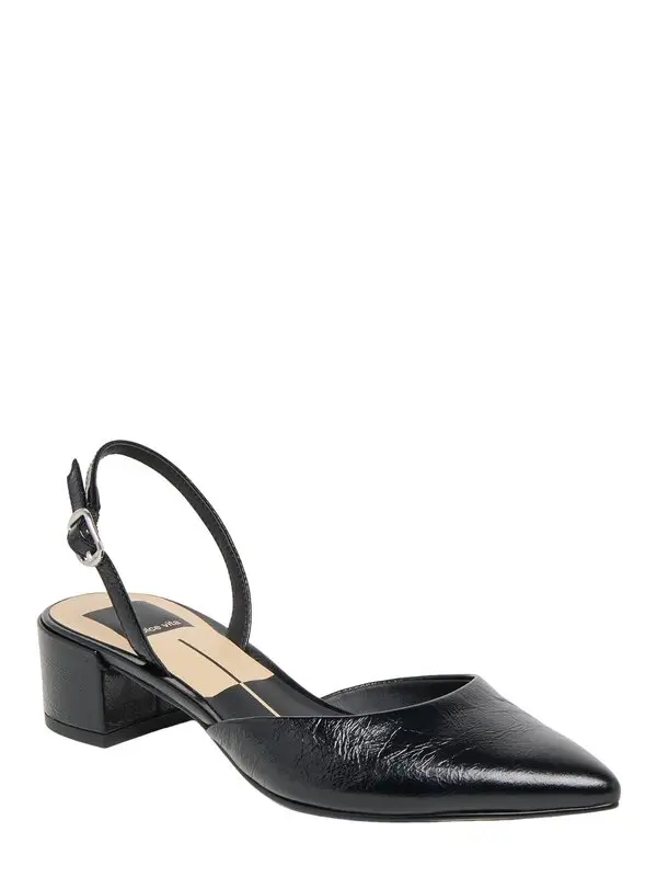 Dolce Vita Carel Pointed Toe Slingback Pump - Midnight Crinkle Pat