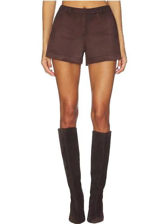 SNDYS Woods Faux Suede Short - Chocolate