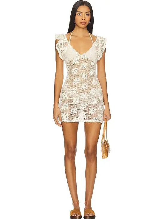 With Jéan Elouise Crochet Mini Dress - Cream