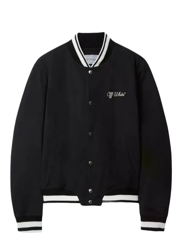Off-White Striped Button Jacket - Black