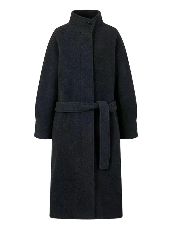 STUDIO TOMBOY High-collar Belted Coat - Grey
