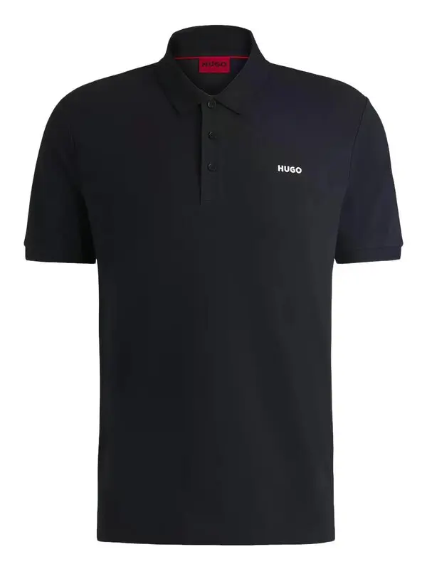 Hugo Donos222 Short Sleeve Collar Knit - Black