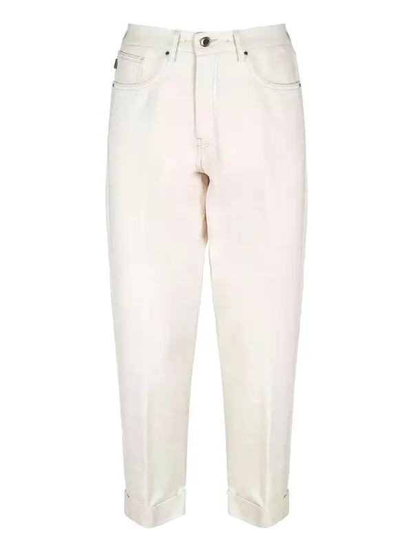 BERWICH Cuffed Straight-leg Jeans - White