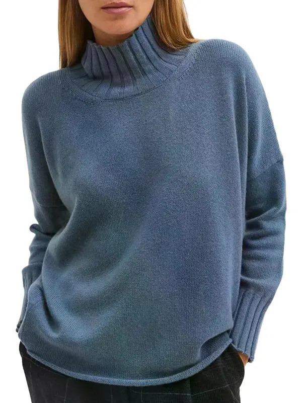 BIANCALANCIA Roll-neck Ribbed Sweater - Blue