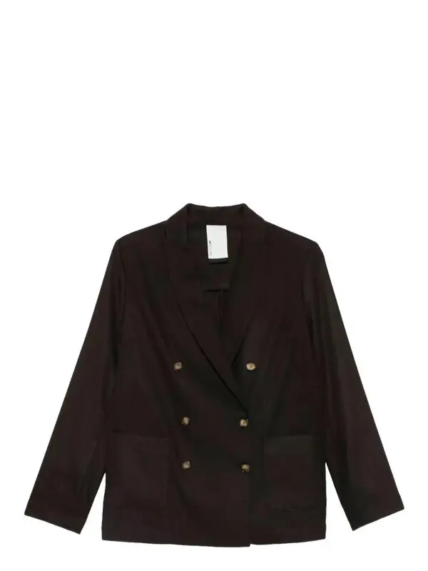 REWIND Double-breasted Blazer - Brown