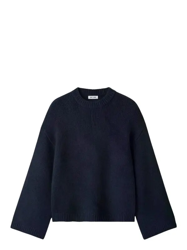 Soft Goat Crew-neck Sweater - Blue