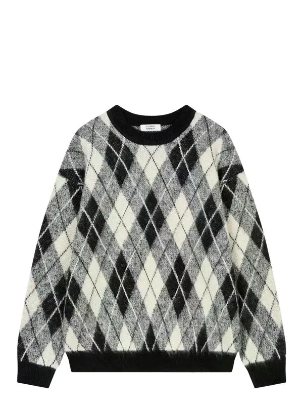 STUDIO TOMBOY Argyle-pattern Sweater - Black