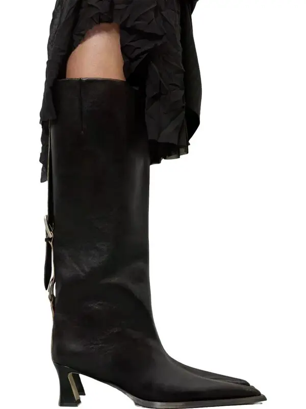 MIISTA 60mm Charlene Adjustable-belt Boots - Black