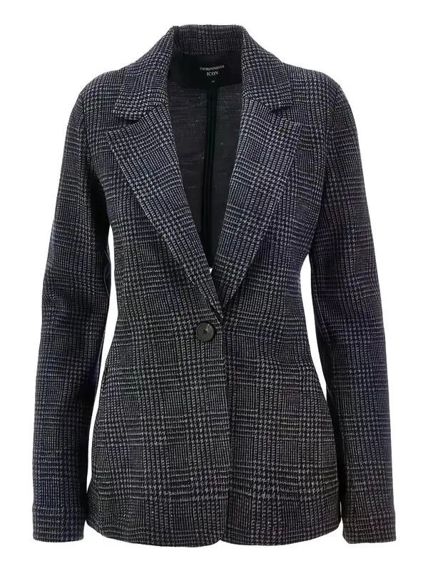 Emporio Armani Prince Of Wales Blazer - Blue