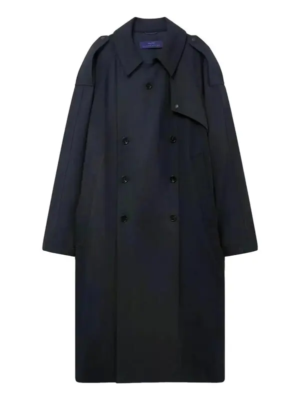 PALTO' Luca Double-breasted Trench Coat - Blue