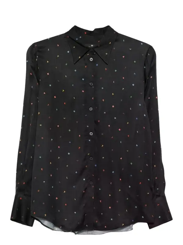 Paul Smith Printed Buttoned Top - Black