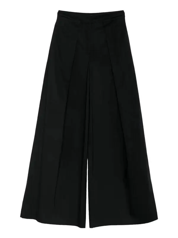 Karl Lagerfeld Pleated Wide Leg Trousers - Black