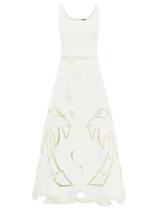 LEO LIN Serafina Appliqué Maxi Dress - White