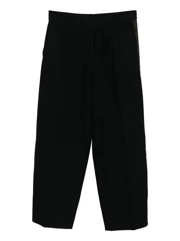 CROQUIS Brocade Stripe Tailored Trousers - Black