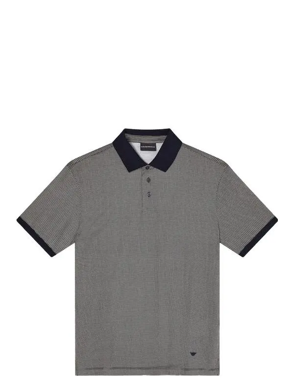Emporio Armani Piqué Polo Shirt With Embroidered Eagle - Natural