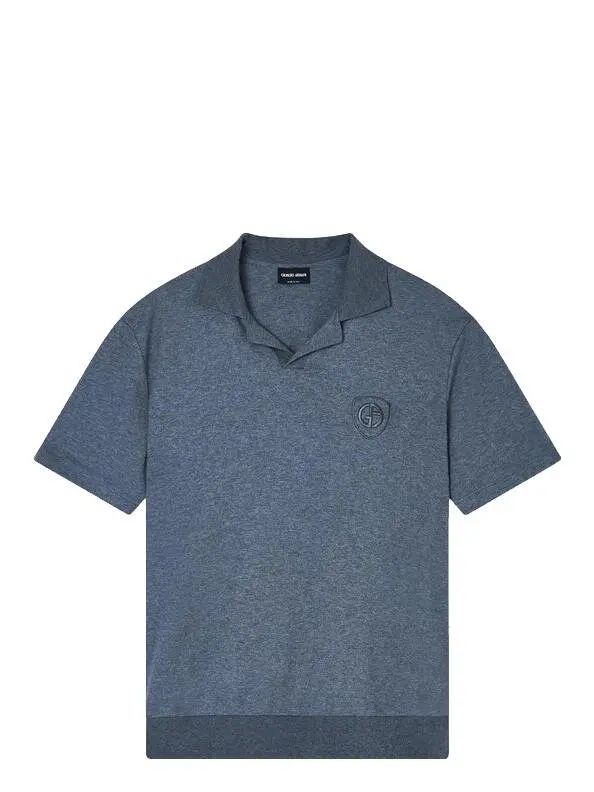 Giorgio Armani Asv Cotton Interlock Polo Shirt - Blue