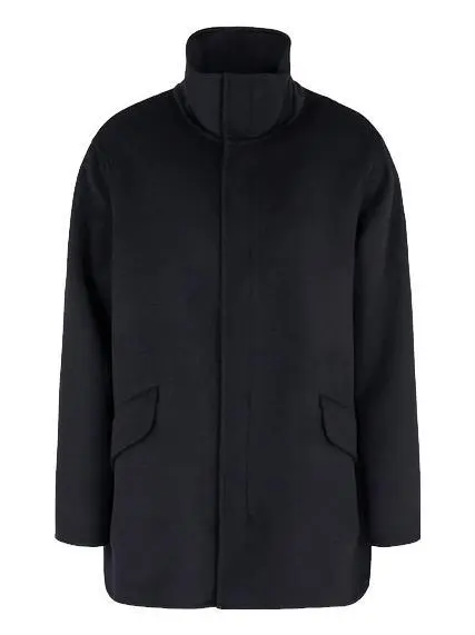 Giorgio Armani Pea Coat In Double Cashmere - Natural