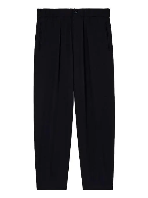 Giorgio Armani Single-pleat Virgin Wool Crêpe Trousers - Natural