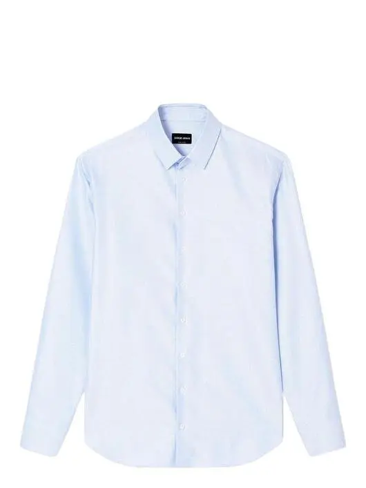 Giorgio Armani Regular-fit Shirt Made From Micro-woven Cotton - White
