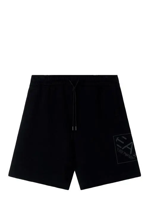 Emporio Armani Cotton Logo Shorts - Black