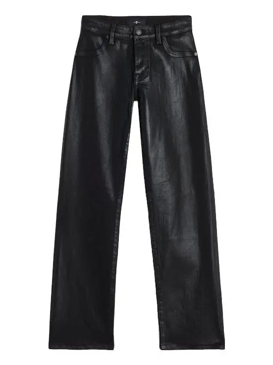 7 For All Mankind Coated Denim Calie Straight - Black