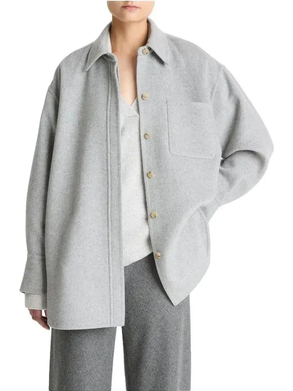 Vince Double-face Wool & Cashmere-blend Shirt Jacket - Gray