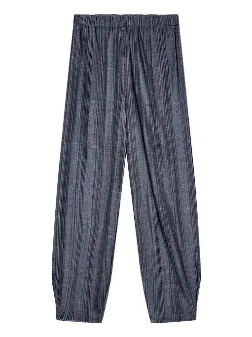 Giorgio Armani Two-tone Pleated Jersey Wide Trousers - Black / White / Pink / Gray
