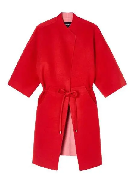Giorgio Armani Double Wool Coat - Red