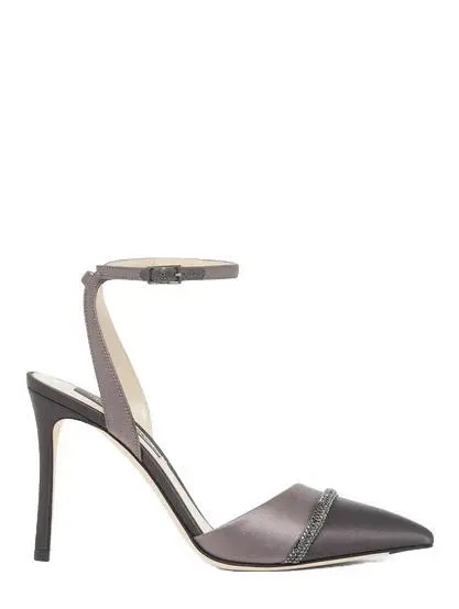 Giorgio Armani Pointed-toe Court Shoes With Strap - Natural