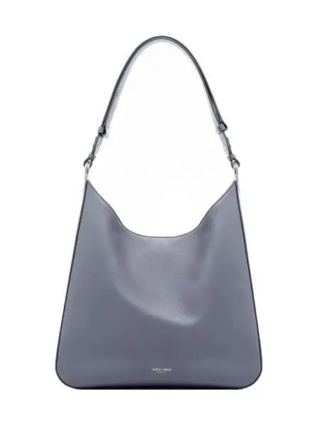 Giorgio Armani Leather Hobo Bag - Grey