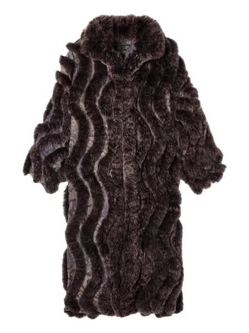 Giorgio Armani Oversized Alpaca Wool Coat - Black / White / Pink / Gray