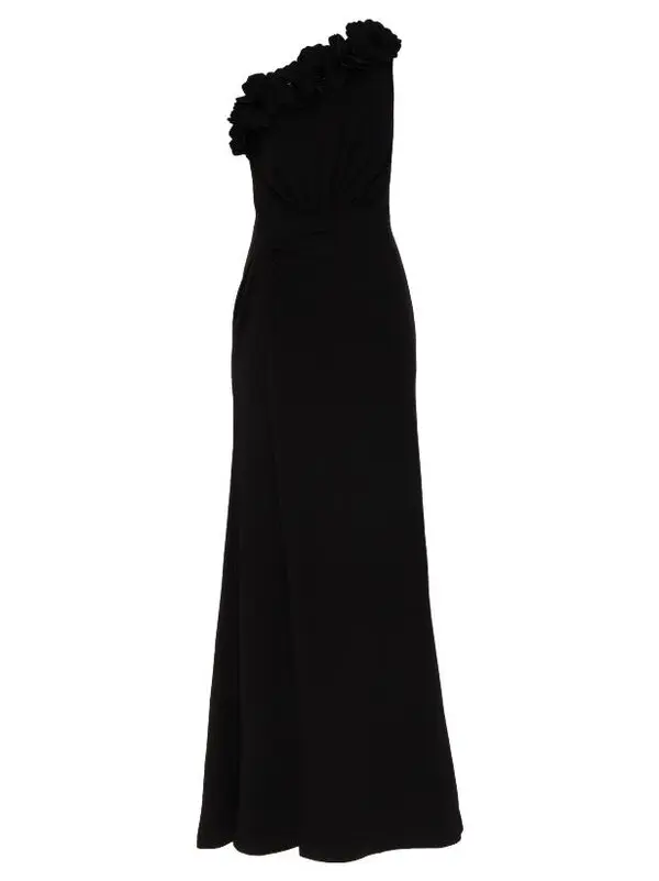 PatBO Light Spot Crepe Gown - Black