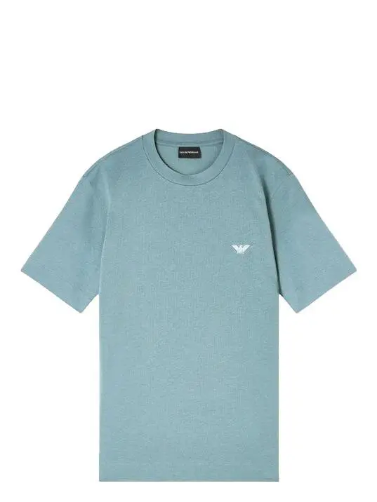 Emporio Armani Slim-fit T-shirt In Heavy Jersey - Blue