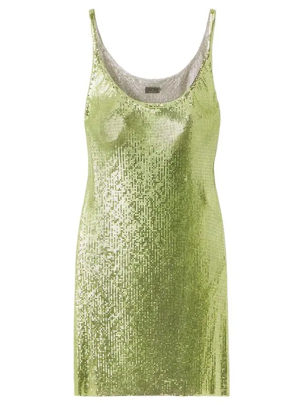 Rabanne Chainmail Mini Dress - Green