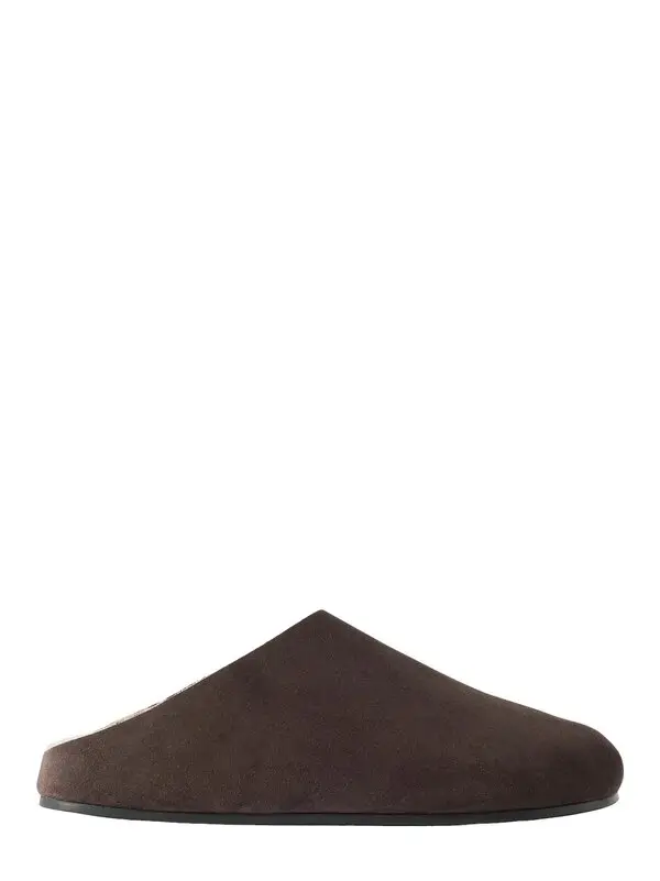 THE ROW Hudson Leather Mules - Brown