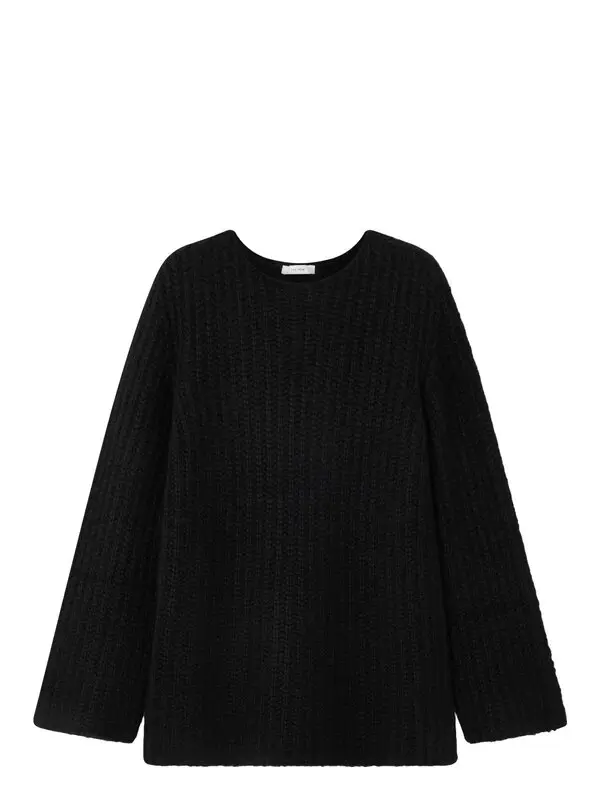 THE ROW Mirr Ribbed Cashmere Sweater - Black