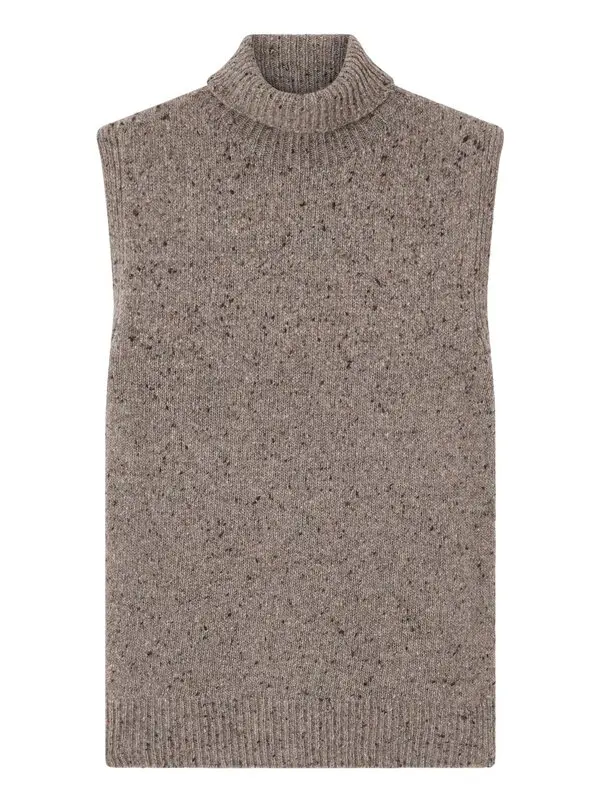 THE ROW Merilas Cashmere Turtleneck Tank - Brown