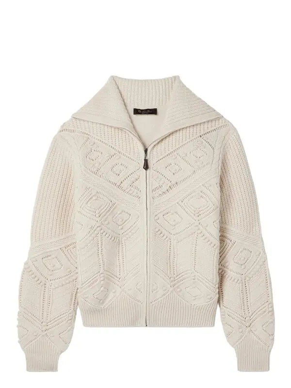 Loro Piana Cashmere Zip-up Cardigan - Cream