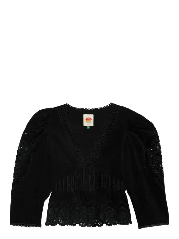 Farm Rio Corduroy Blouse - Black