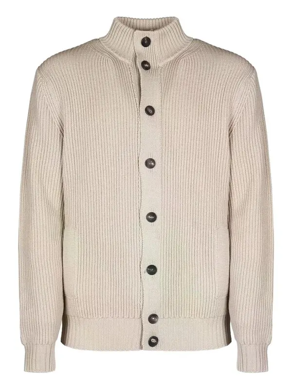 FILIPPO DE LAURENTIIS Button Ribbed Cardigan - Neutrals