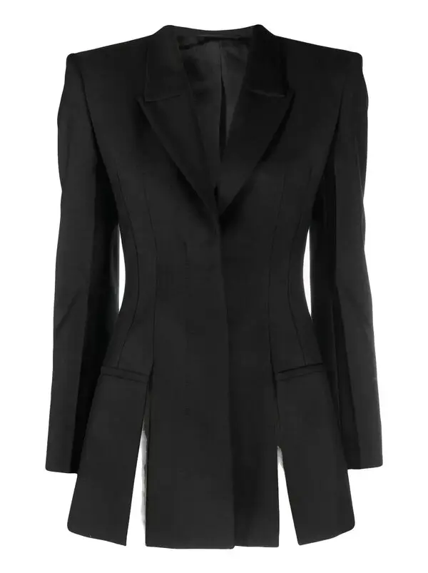 Givenchy Wool-mohair Blazer With Shoulder Pads - Black