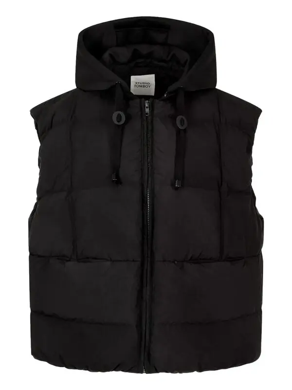 STUDIO TOMBOY Zip-up Gilet - Black