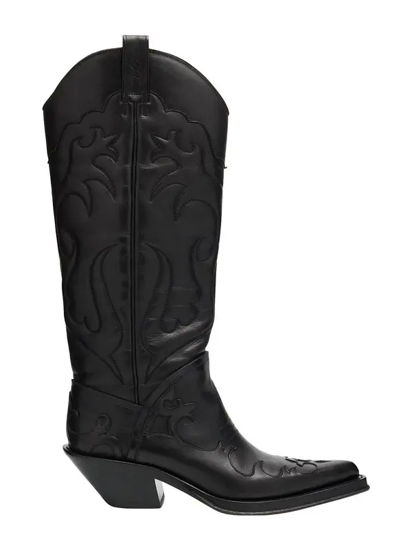 Gabriela Hearst Capitana Leather Western Boots - Black