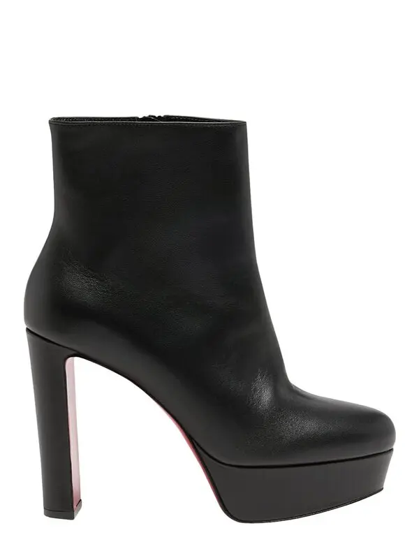 CHRISTIAN LOUBOUTIN 130mm Loo Leather Platform Booties - Black