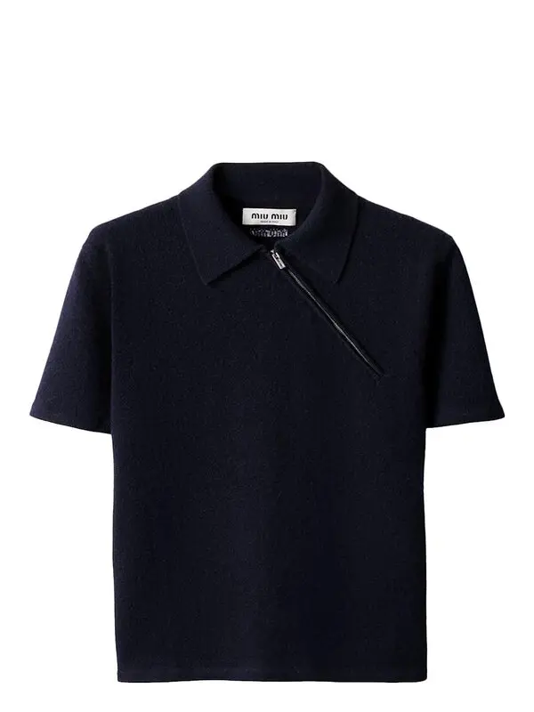 Miu Miu Cashmere Polo Shirt - Blue